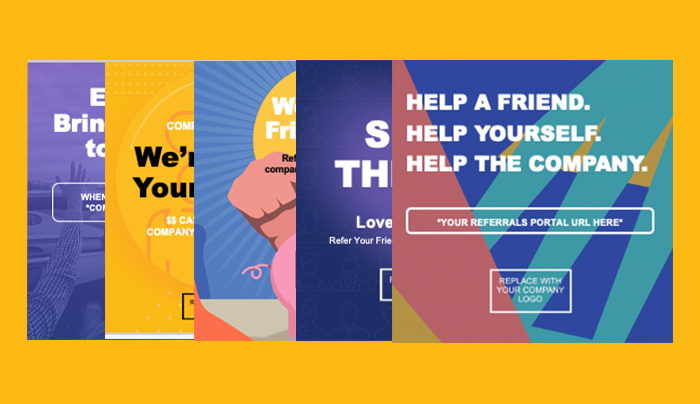 5 Brand New Employee Referral Program Poster and Sticker Templates ...